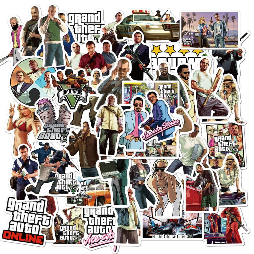 50x GTA V Game Waterproof PVC Sticker Pack Set Video Game - Etsy