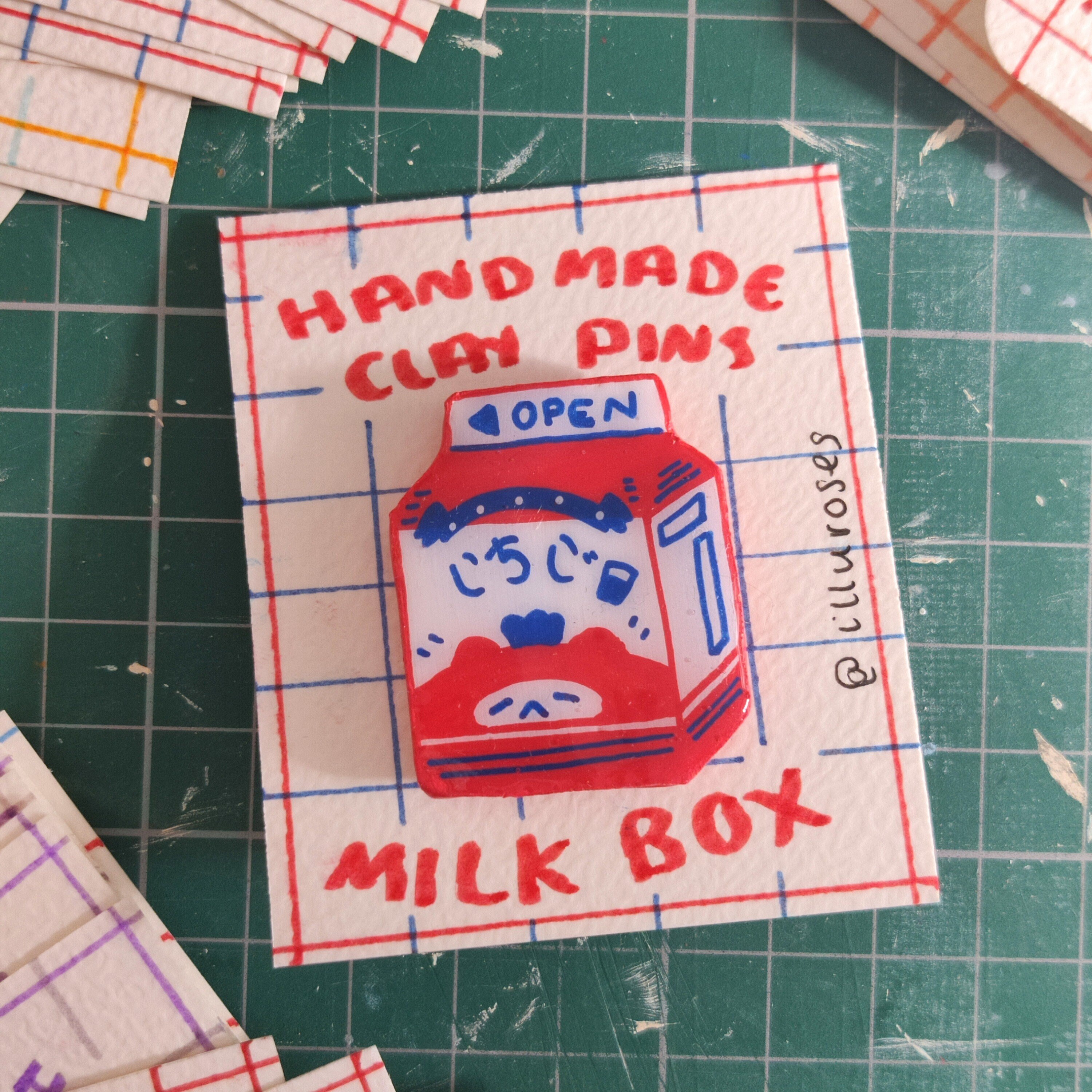 Clay Pins Milk Carton Pin Tiny Man Pins Limited Etsy