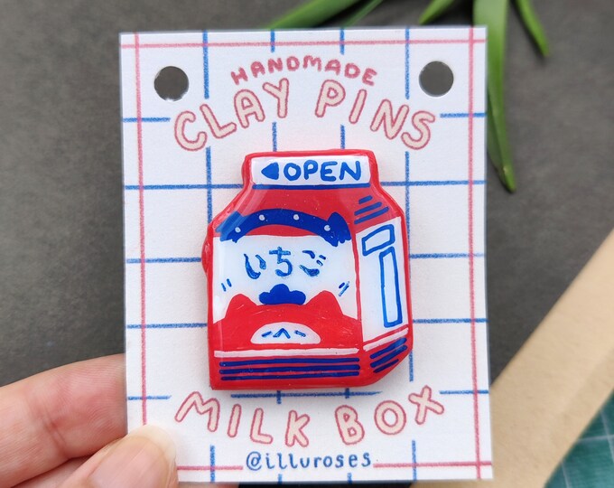 Milk Carton Enamel Pin Etsy