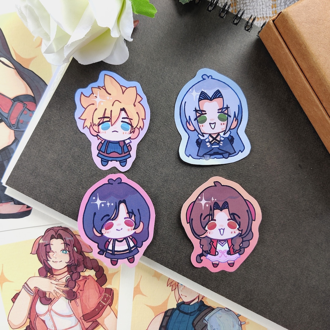 FFVII Silly Character Sticker, Skrunkly Cloud Strife, Tifa Lockhart ...