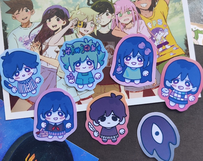 OMORI Silly Character Sticker Skrunkly OMORI, Aubrey, Kel, Hero, Mari ...