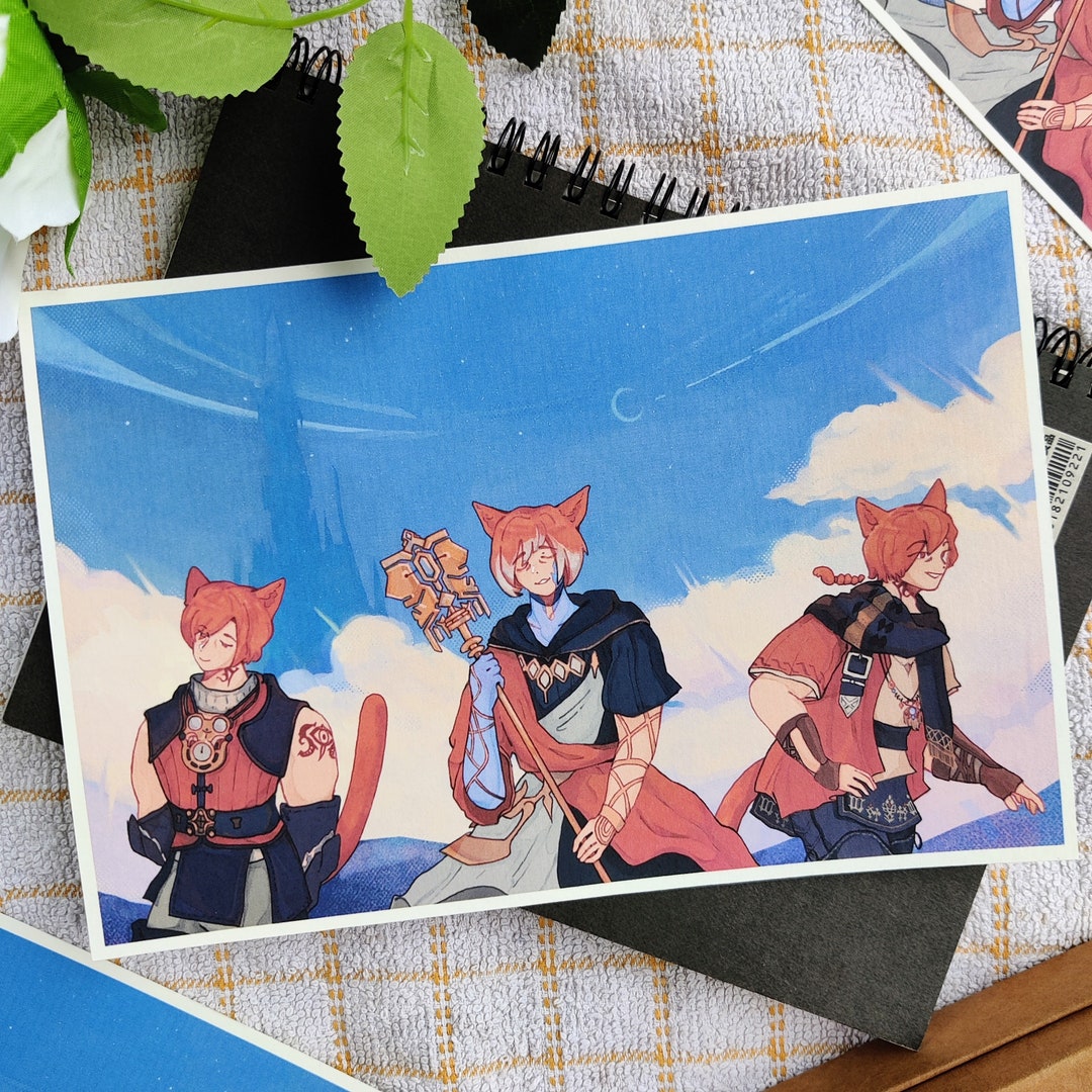 A5 PRINT FFXIV G'raha Tia Through Time, Crystal Exarch, Final Fantasy ...