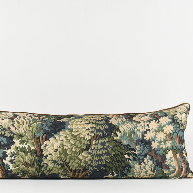 Tapestry Blue Lumbar Pillow - Etsy