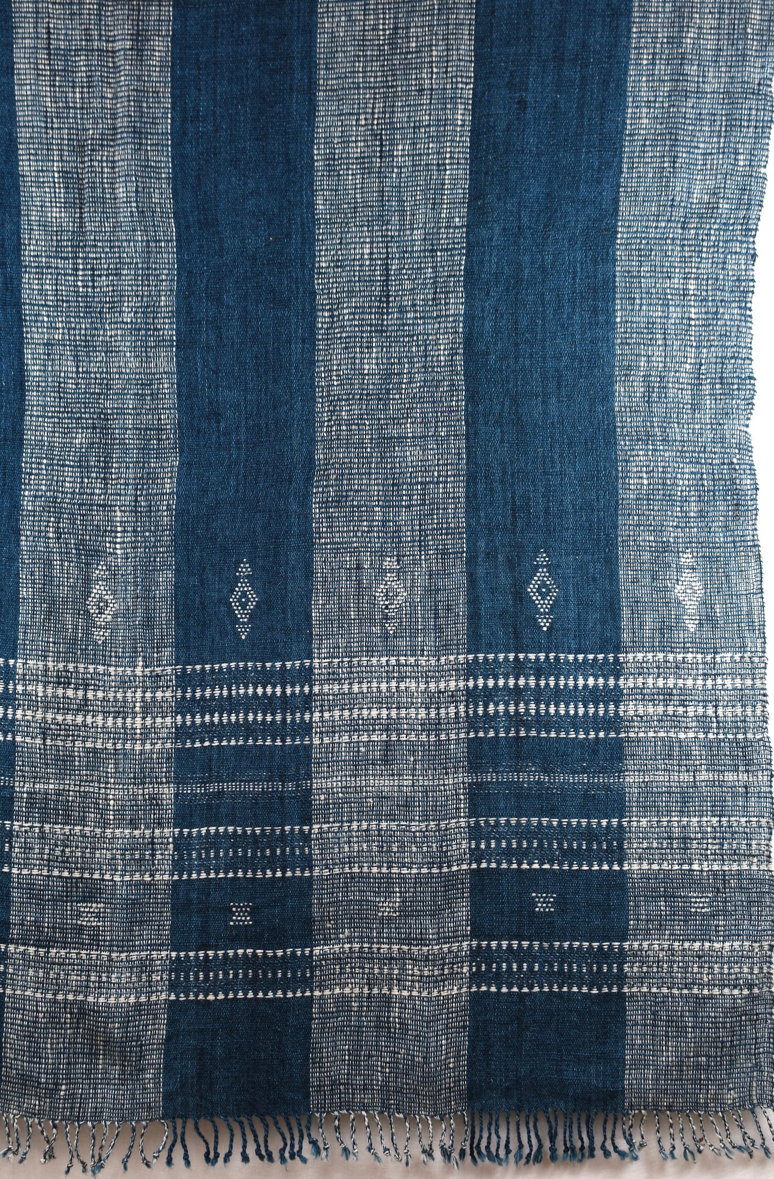 Handwoven Indigo Wool Coverlet: Bohemian Throw Blanket - Etsy