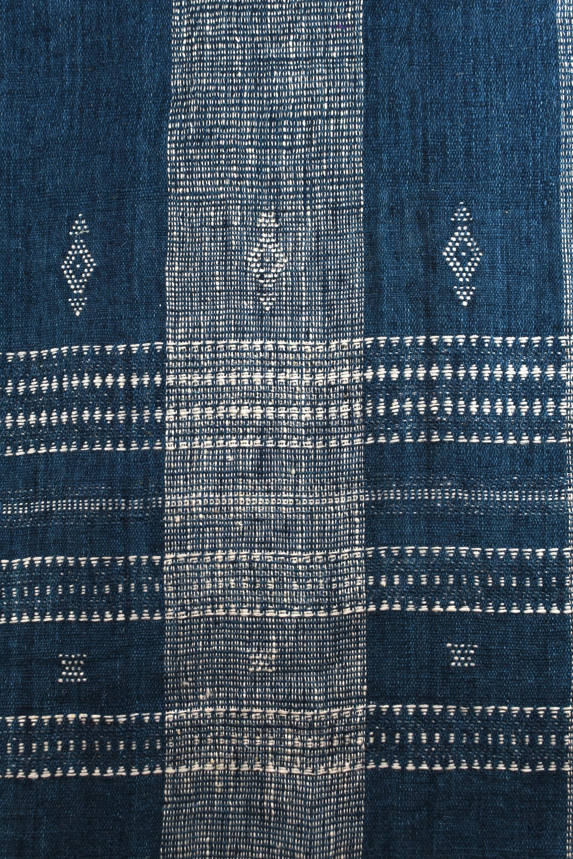 Handwoven Indigo Wool Coverlet: Bohemian Throw Blanket - Etsy