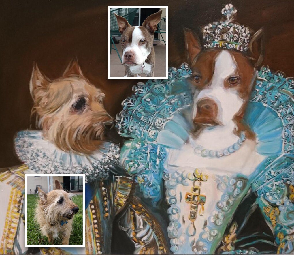 Dog Portrait Custom Painting From Photoregal Dog | Etsy