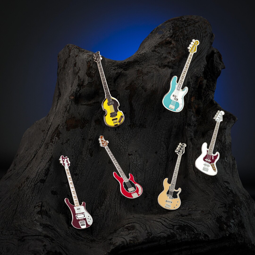 Geepins Bass Guitar Pin Brooch 6-pack Set Meticulously Crafted to the ...