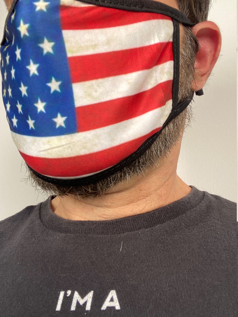 Distressed Look American Flag Mask and Camo Face Masks Face | Etsy