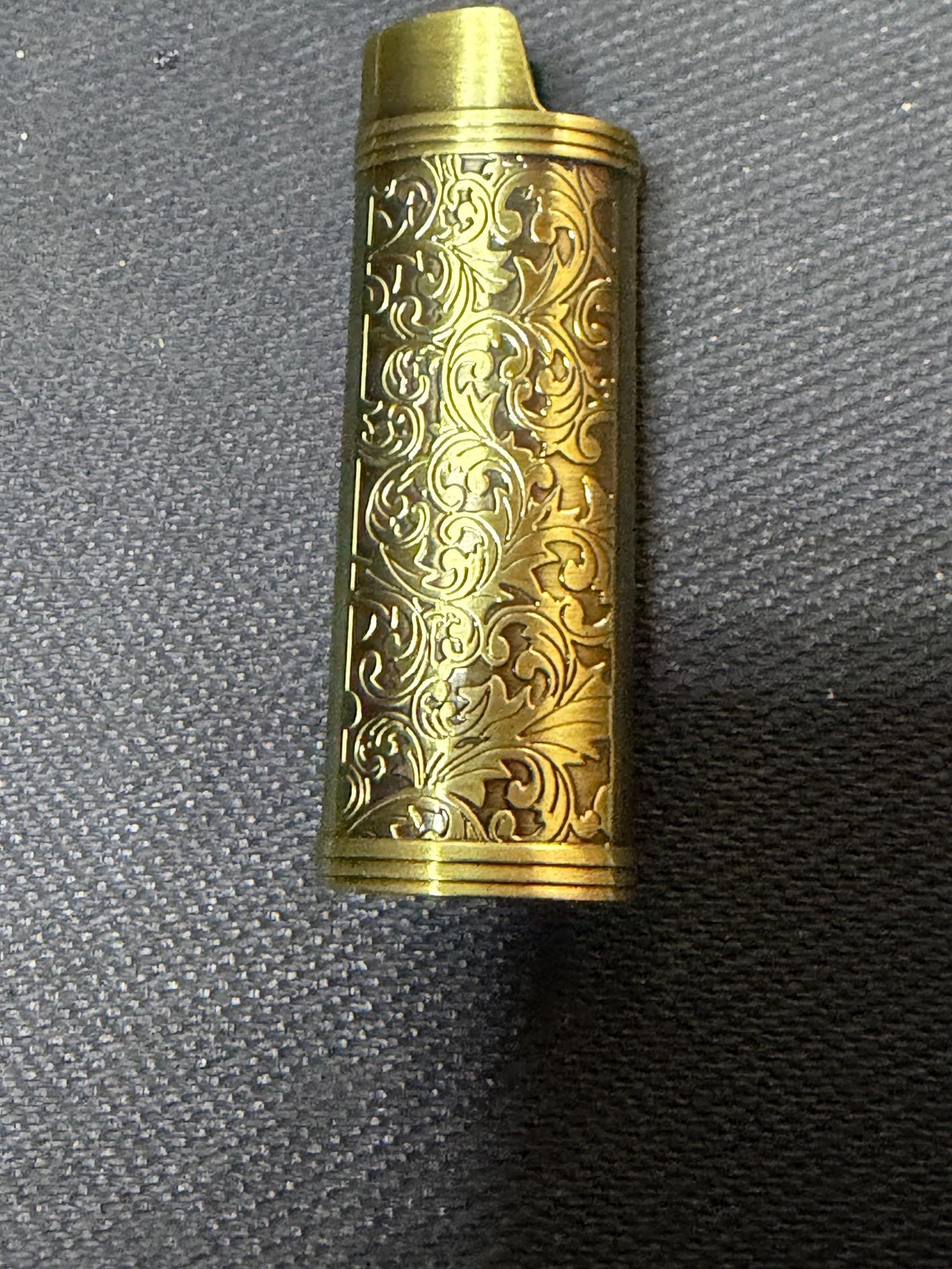 Gold Zinc Alloy Lighter Cover - Floral Carved Design - Etsy