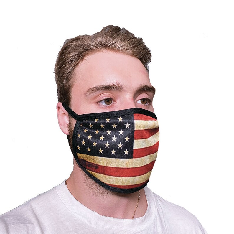 Distressed Look American Flag Mask Color Bubba Wallace Face | Etsy