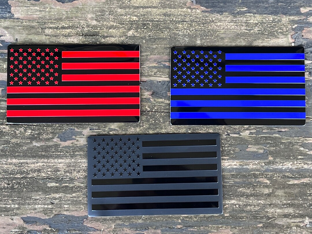 USA Flag Black Red Blue Choice on Black Plastic Car Track - Etsy