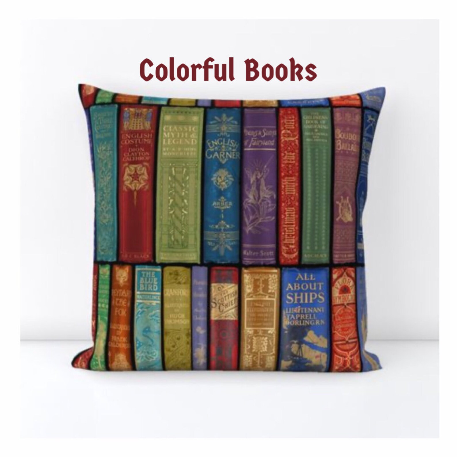Library Book Lover Pillows, Antique and Vintage Style Decor, Throw or ...