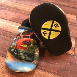 Train Baby Shower Gift, Crib Shoes, Newborn Train Slippers, Baby ...