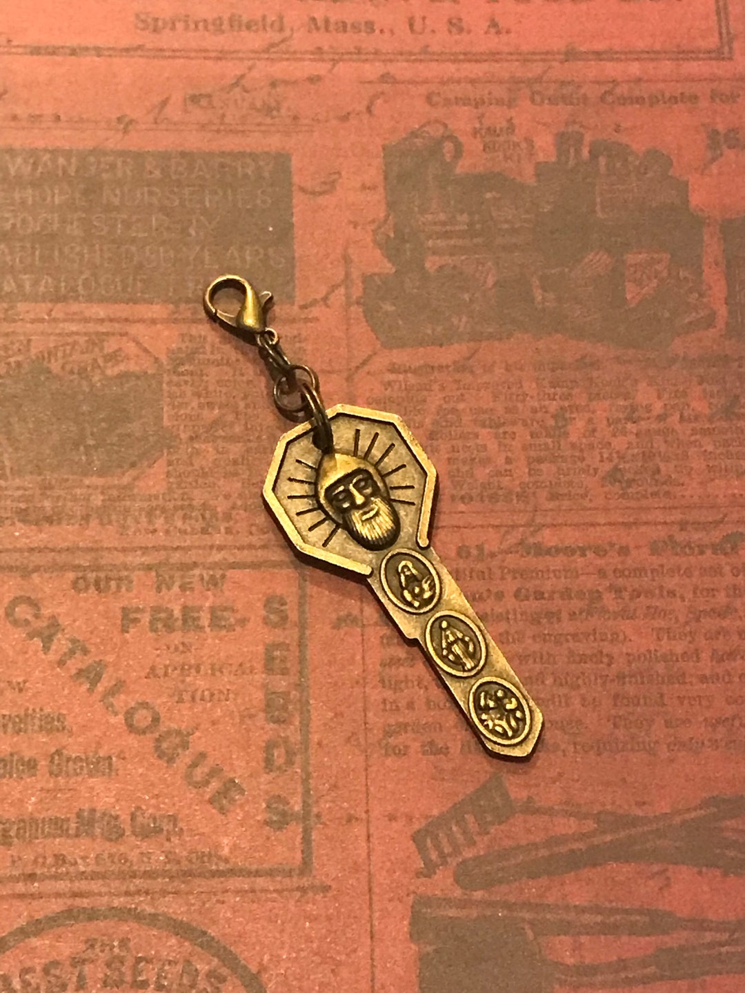 Catholic Saint Keychain Charm Jesus Skeleton Key Religious - Etsy