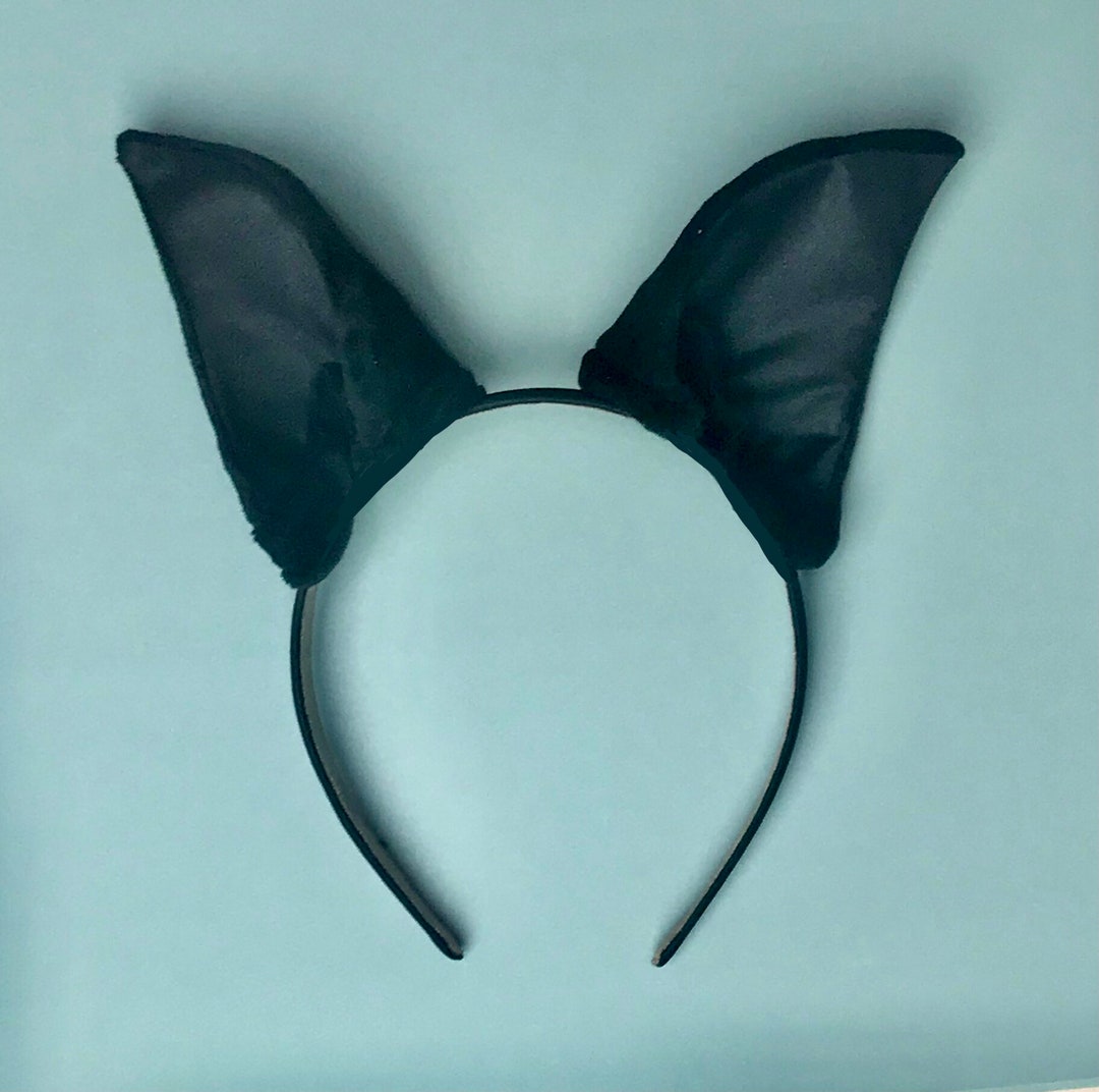 Velvet Bat Ears for Costume on Headband, Goth Vampire Bat Kids, Cosplay ...