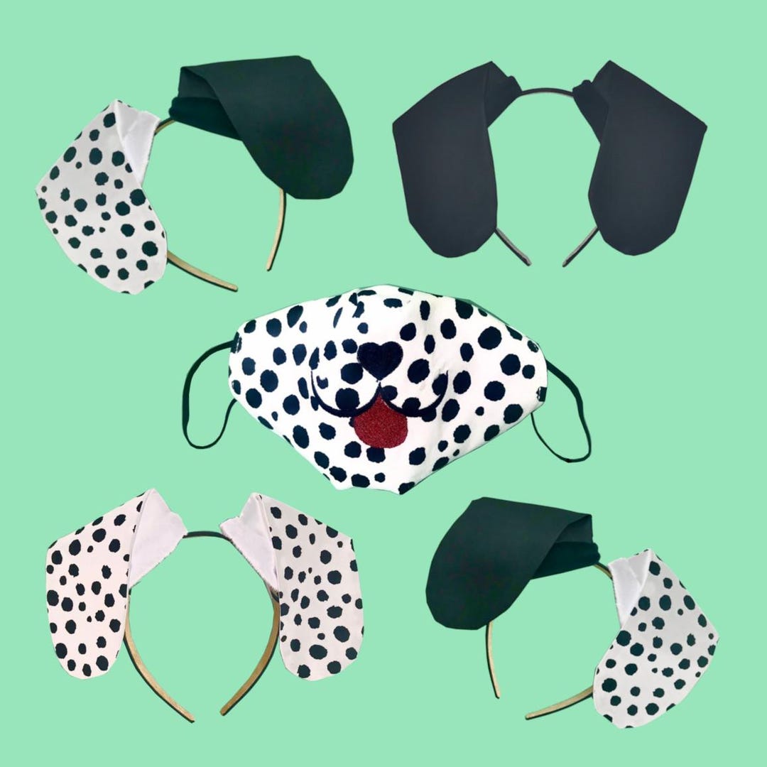 Dalmatian Ears Headbands, Masks, 101 Days of School, Kids, Adults, Dog ...