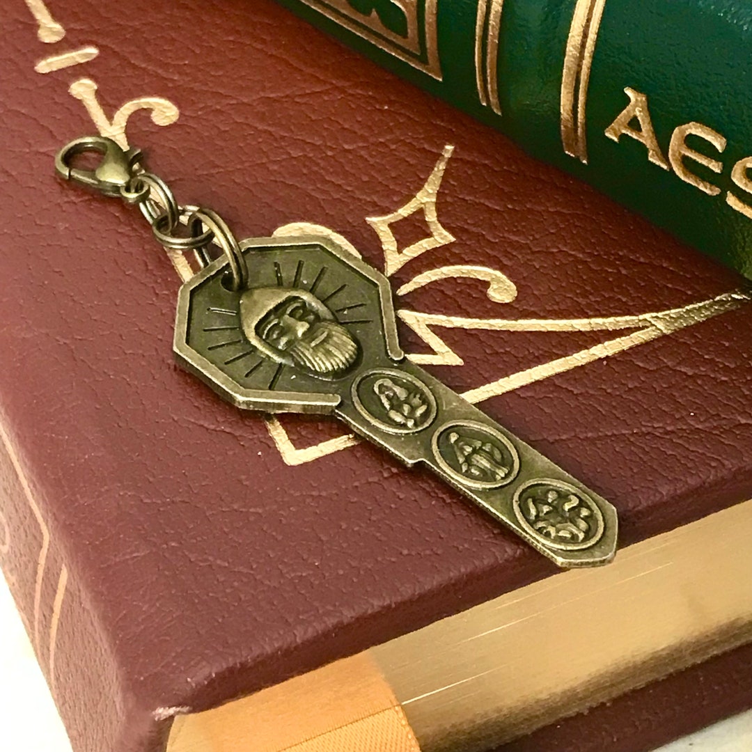 Catholic Saint Keychain Charm Jesus Skeleton Key Religious Antique ...