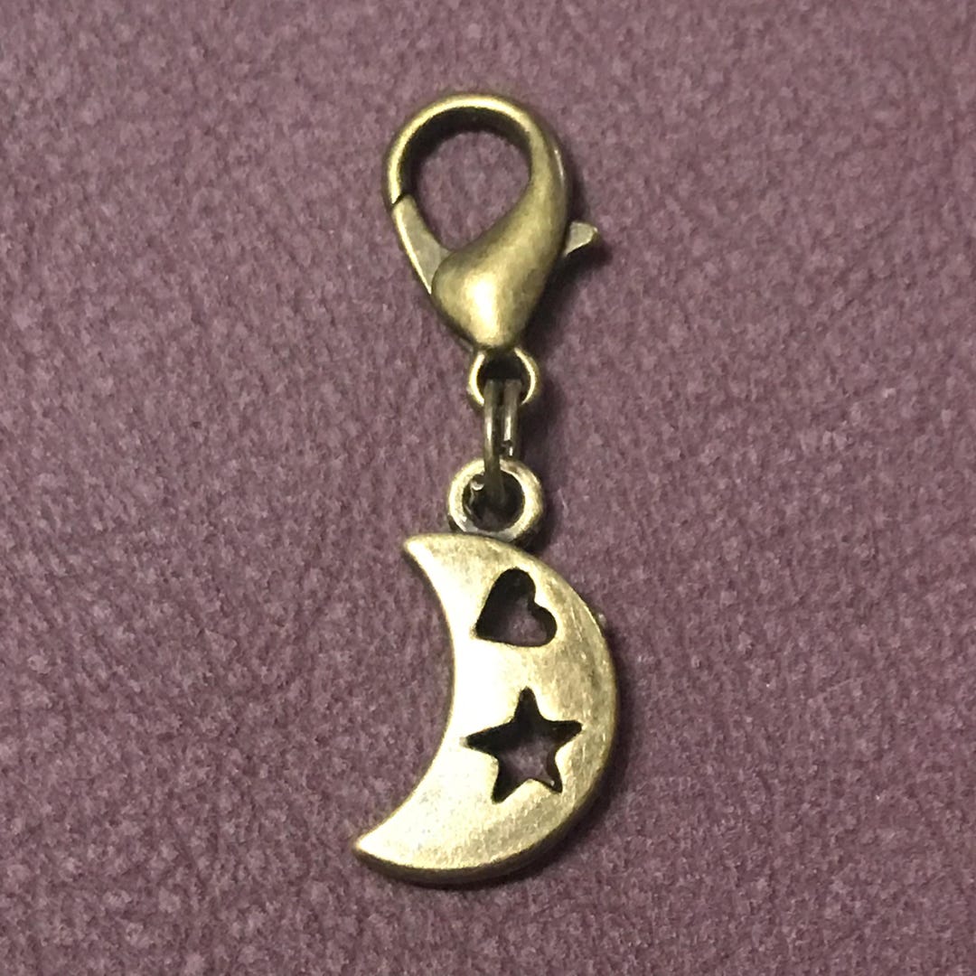 Tiny Celtic Clip on Charm, Half Moon Purse Keychain Charm, Cancer Gift ...