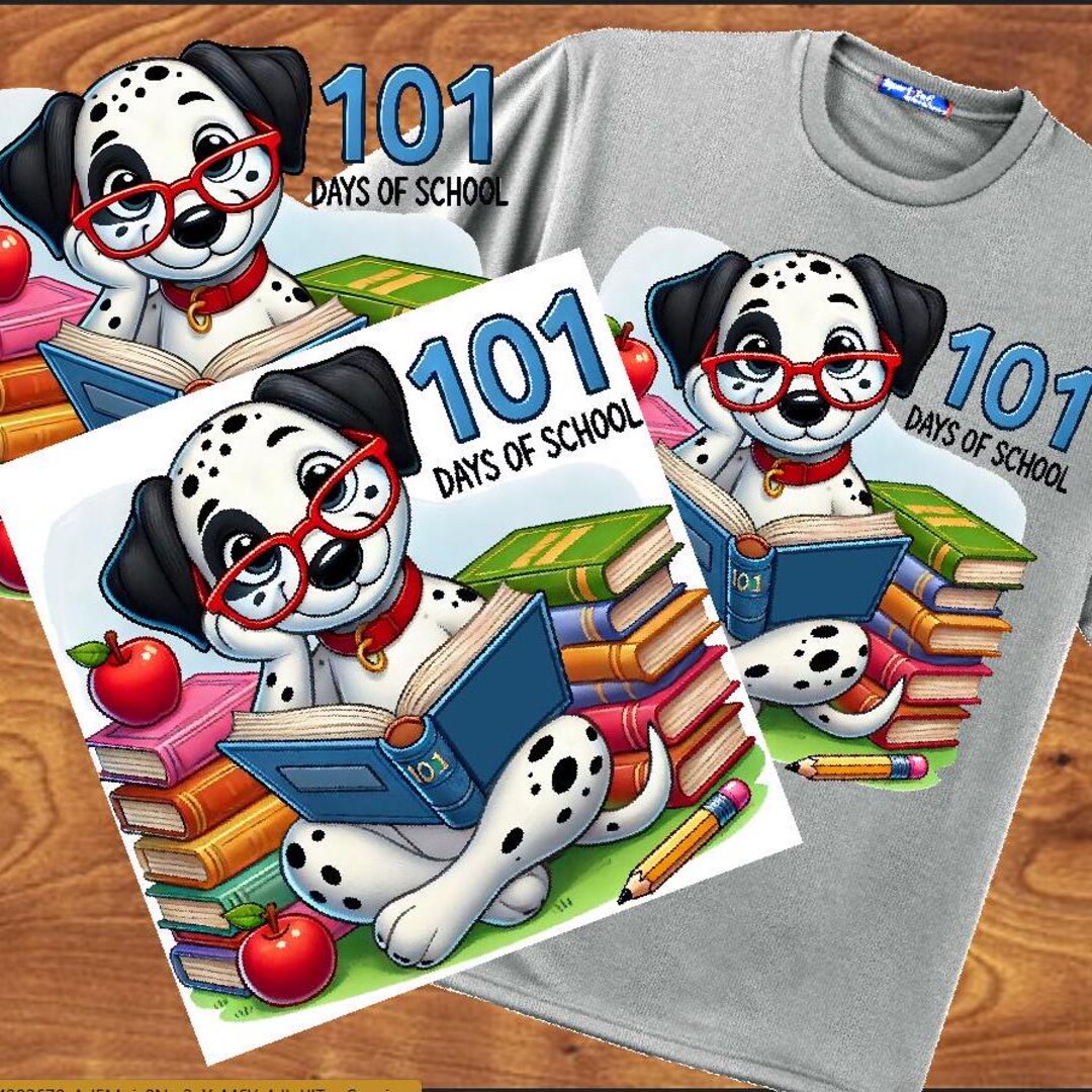 101 Days of School SVG PNG JPG Dalmatian, Digital Files, Kindergarten ...