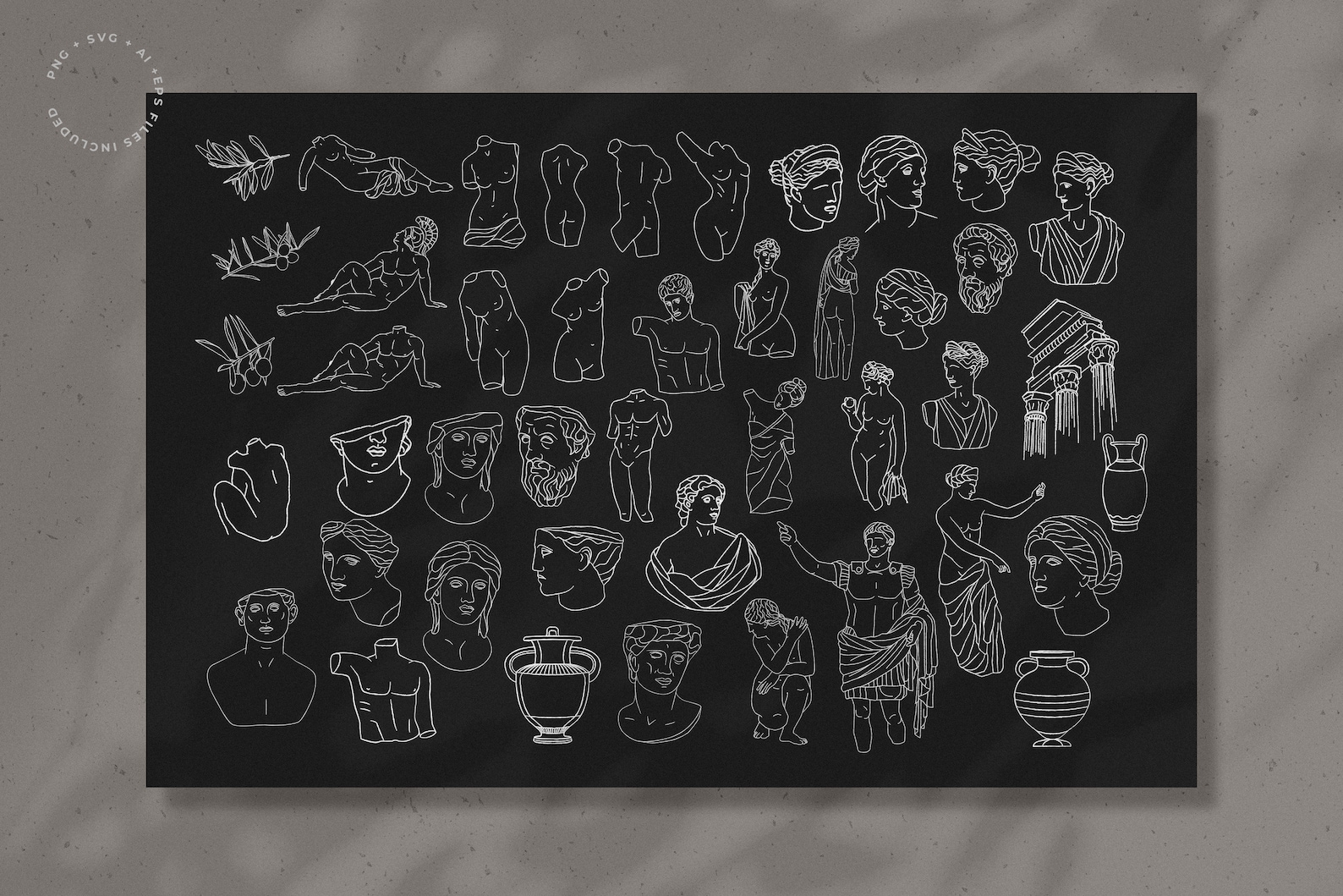 Antique Illustration SVG Kit / Antique Statue Illustrations in - Etsy