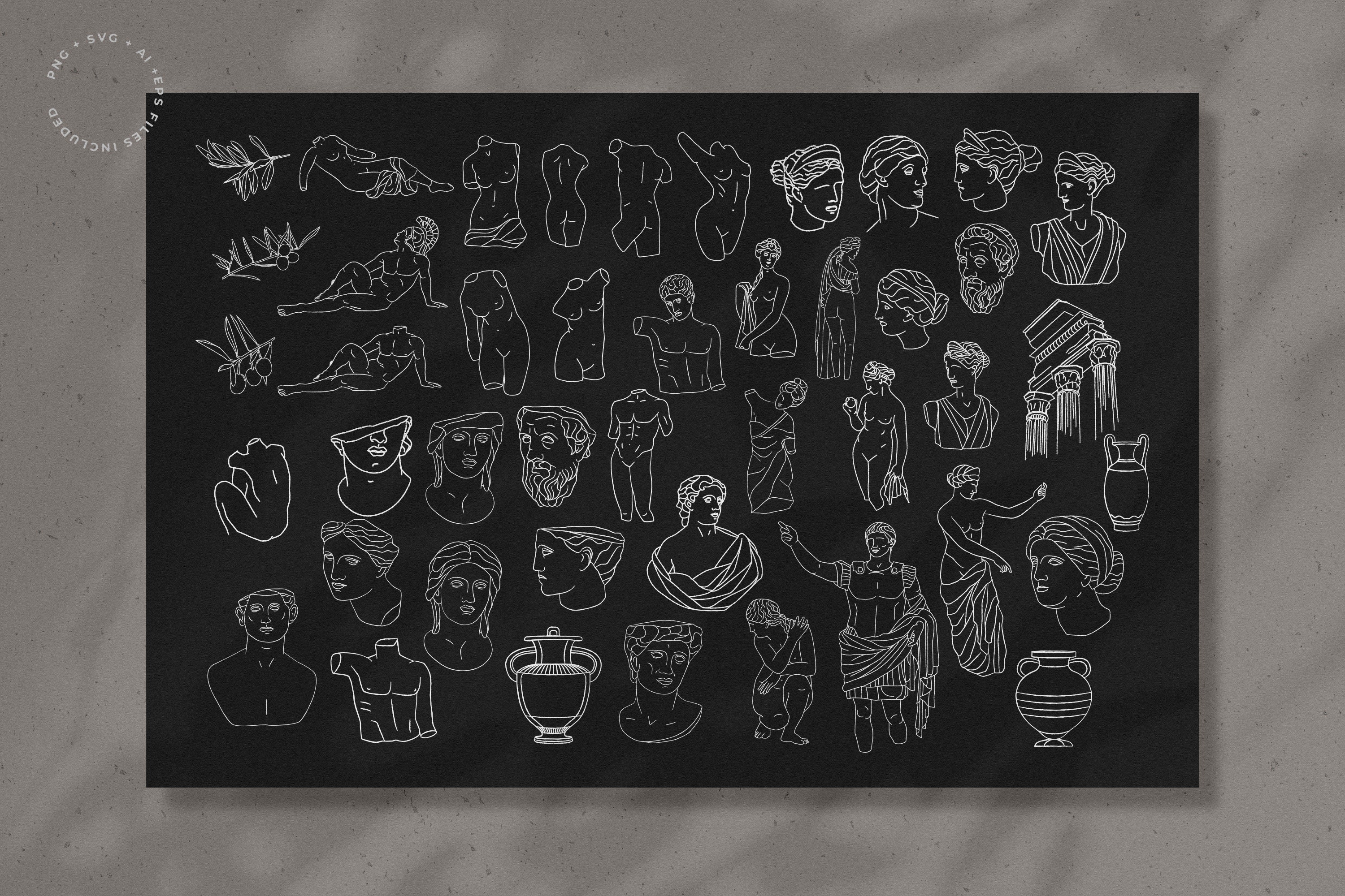 Antique Illustration SVG Kit / Antique Statue Illustrations in - Etsy