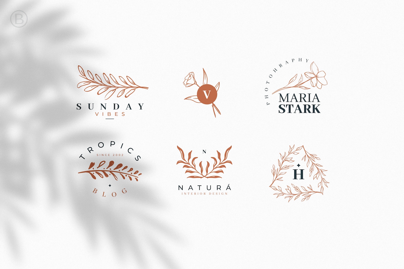 30 Hand Drawn Botanical Logos Premade Logos Logo Template | Etsy