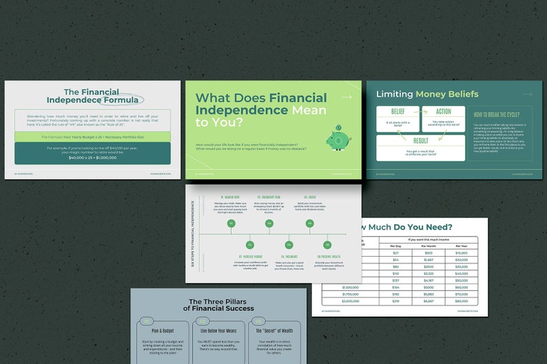 Financial Freedom Slide Deck for CANVA / Money Investing and - Etsy