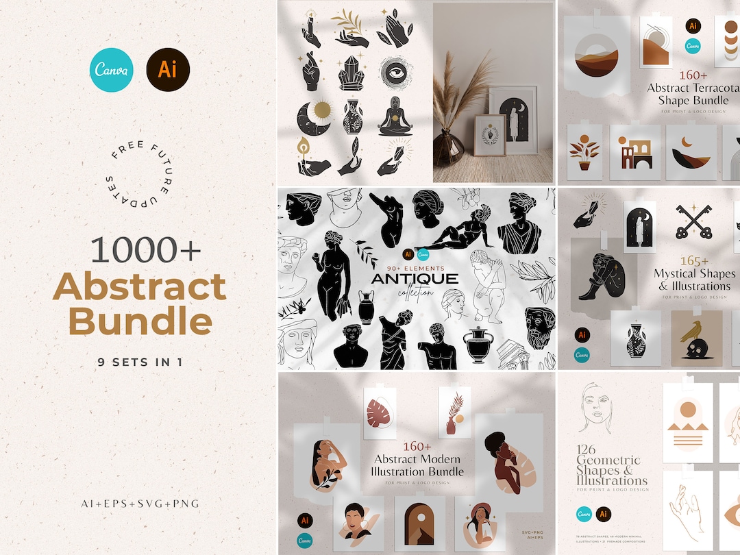 1000+ Abstract Illustration BUNDLE / Clipart Bundle / SVG Clipart ...