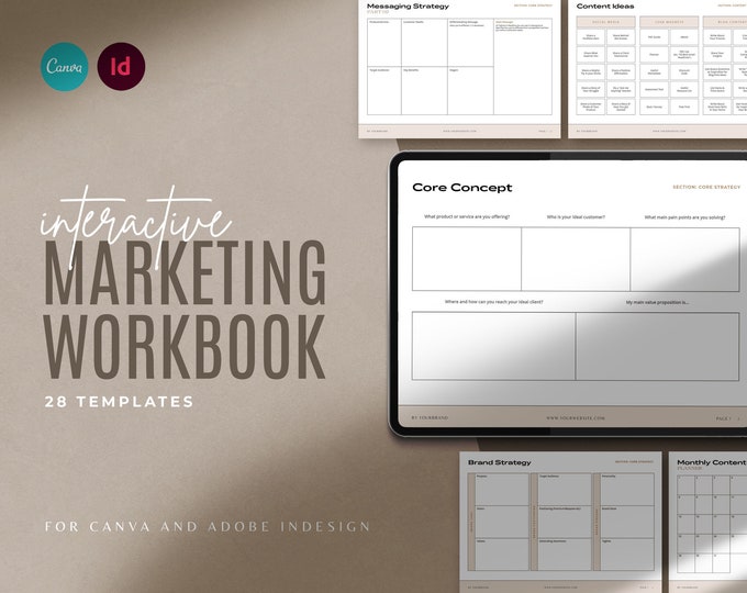 Interactive Marketing Workbook / Brandable Marketing Strategy Workbook ...
