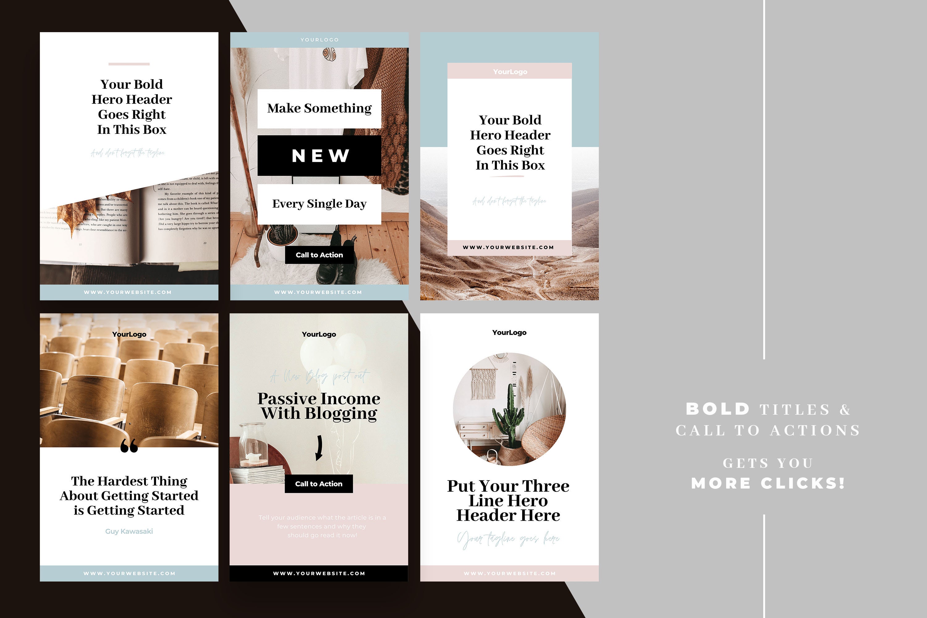 30 Modern Pinterest Templates Mockups / Feminine Pinterest | Etsy