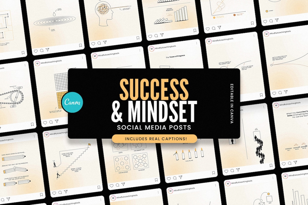Success & Mindset Instagram Posts for Canva / Sucess Instagram ...