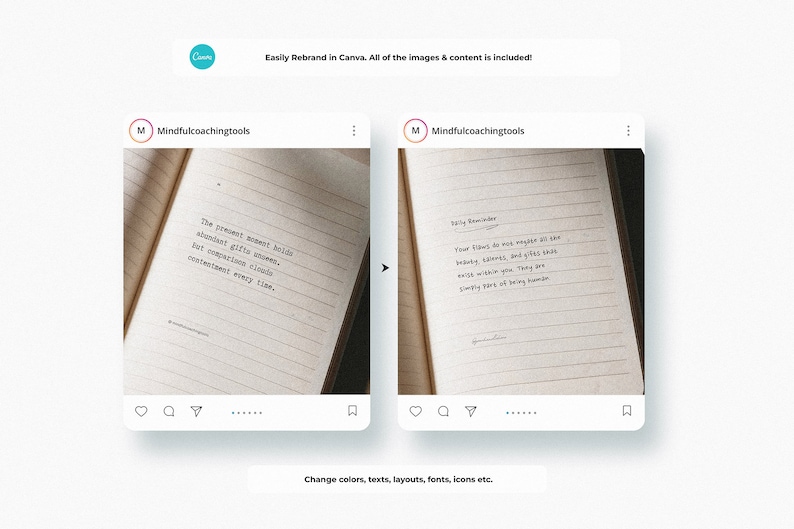 30 Days of Wisdom Social Media Posts / Paper Instagram Templates ...