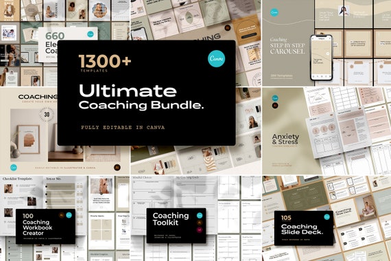 Ultimate Coaching Bundle for CANVA / Therapy Worksheet - Etsy
