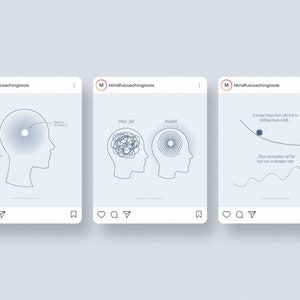 Mindfulness & Mindset Instagram Posts for CANVA, Instagram Mental ...