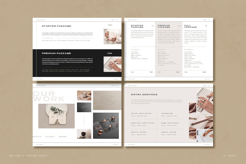 Studio Client Welcome & Pricing Kit for Canva and Indesign / Branding ...