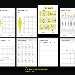 MAX - Brandable Fitness Planner Templates / Fitness Tracker Templates ...