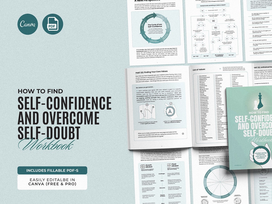 Self-confidence Workbook / Done for You Coaching Workbook / Overcoming ...