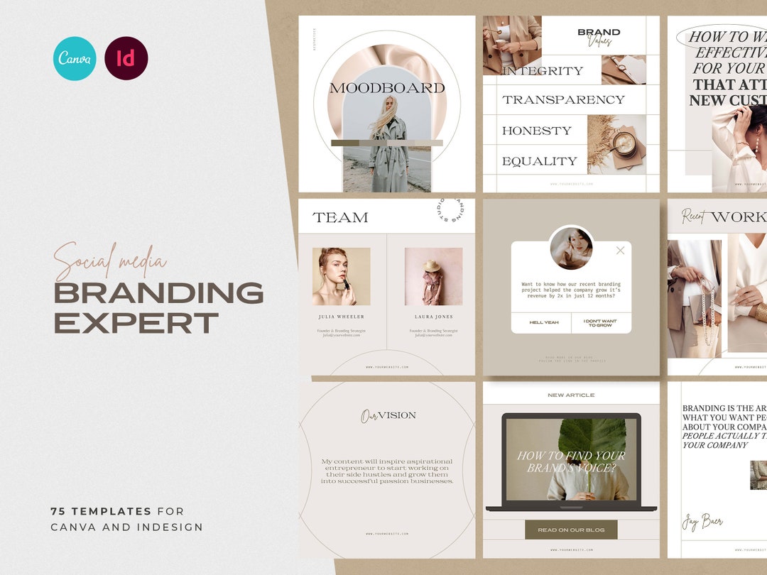 Branding Expert Instagram Templates for Canva and Indesign - Etsy