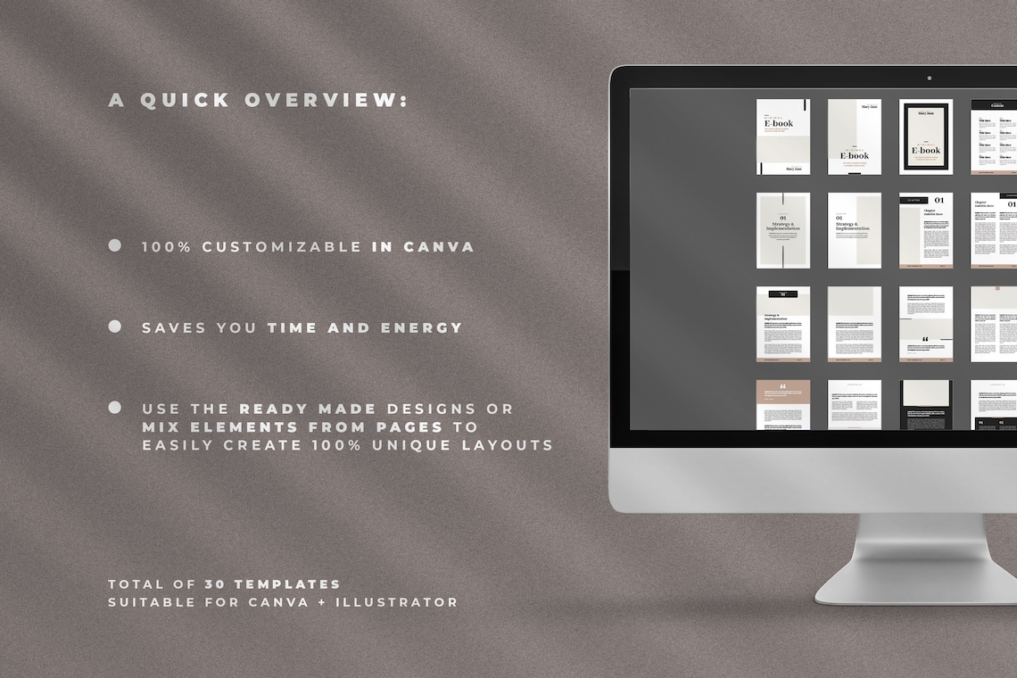 Minimal Ebook Templates for Canva, Canva Templates, Ebook Templates ...