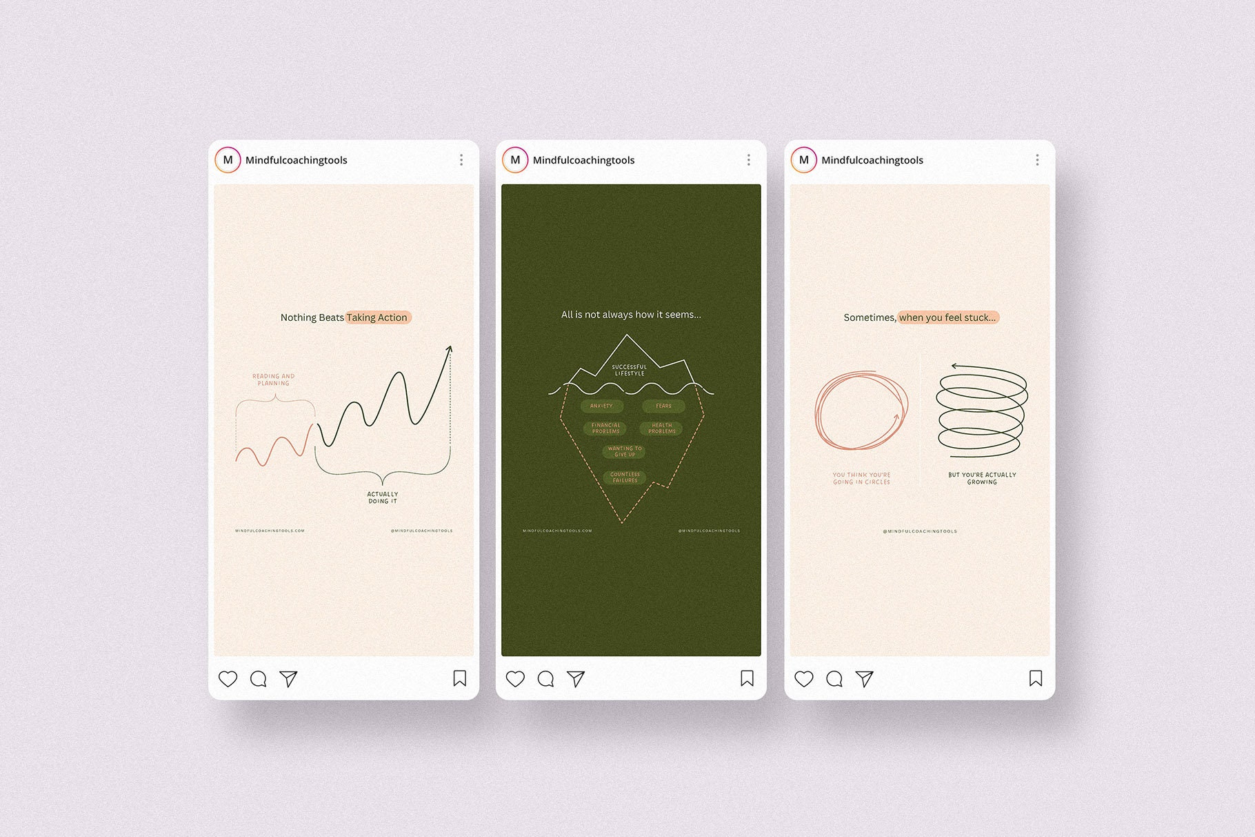 Mindset & Productivity Instagram Posts for CANVA / Sucess Instagram ...