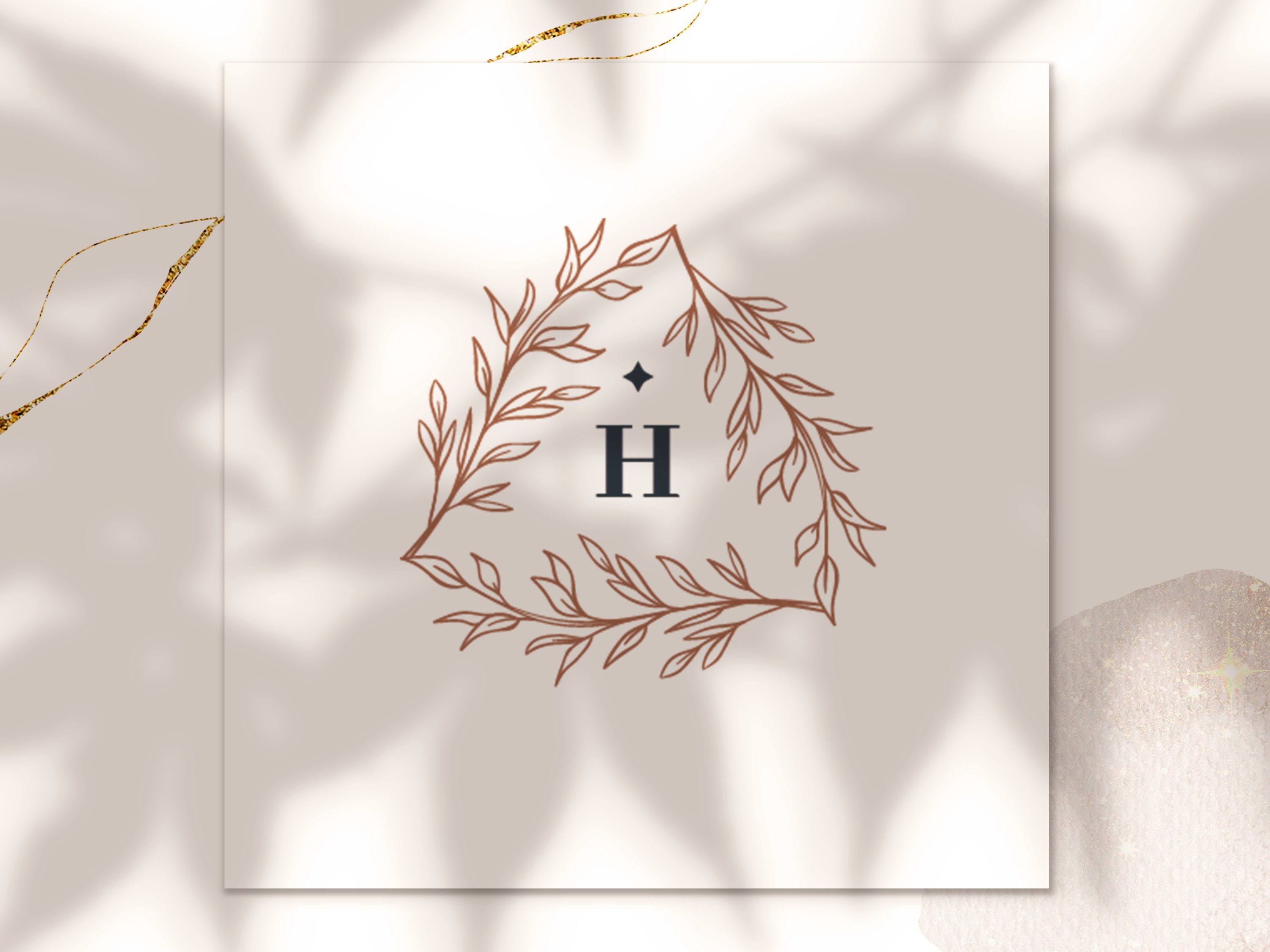 Flower Frame Logo Design Instant Download Logo DIY Logo - Etsy