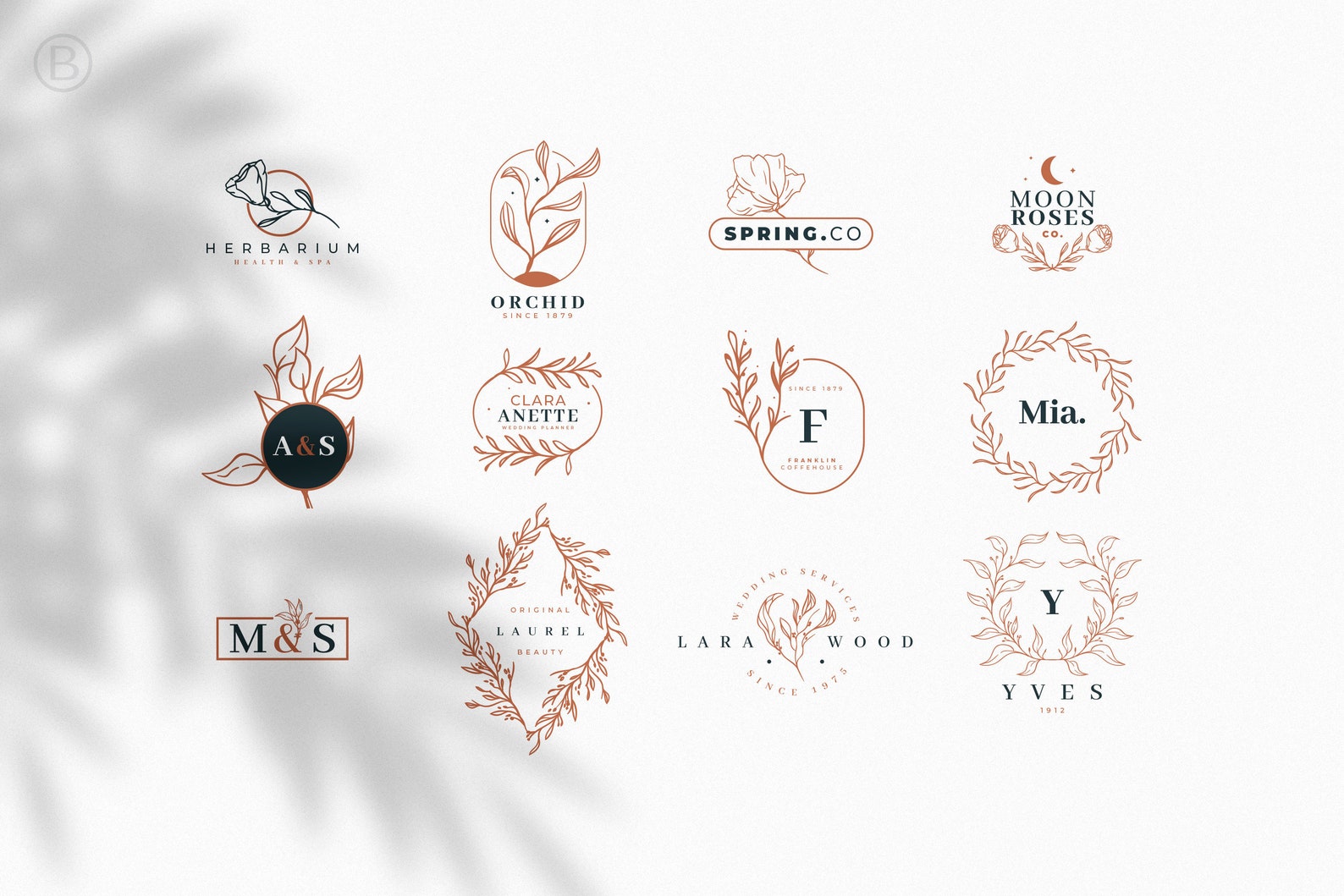 30 Hand Drawn Botanical Logos Premade Logos Logo Template | Etsy