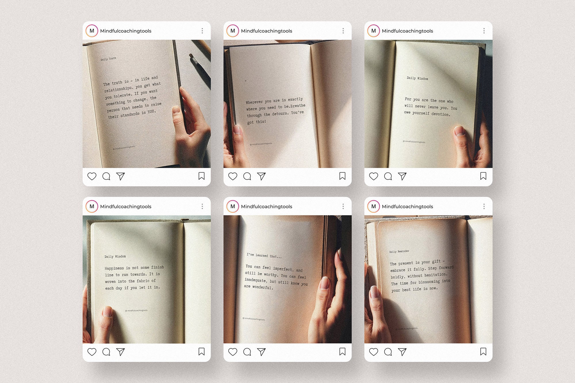 30 Days of Wisdom Social Media Posts / Paper Instagram Templates ...