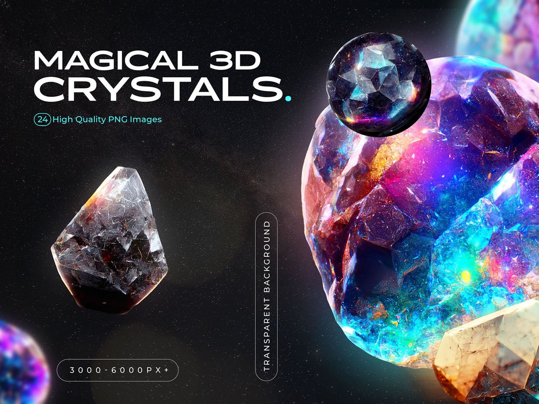 3D Gems & Crystals Collection / Magical PNG Gems and Crystals - Etsy