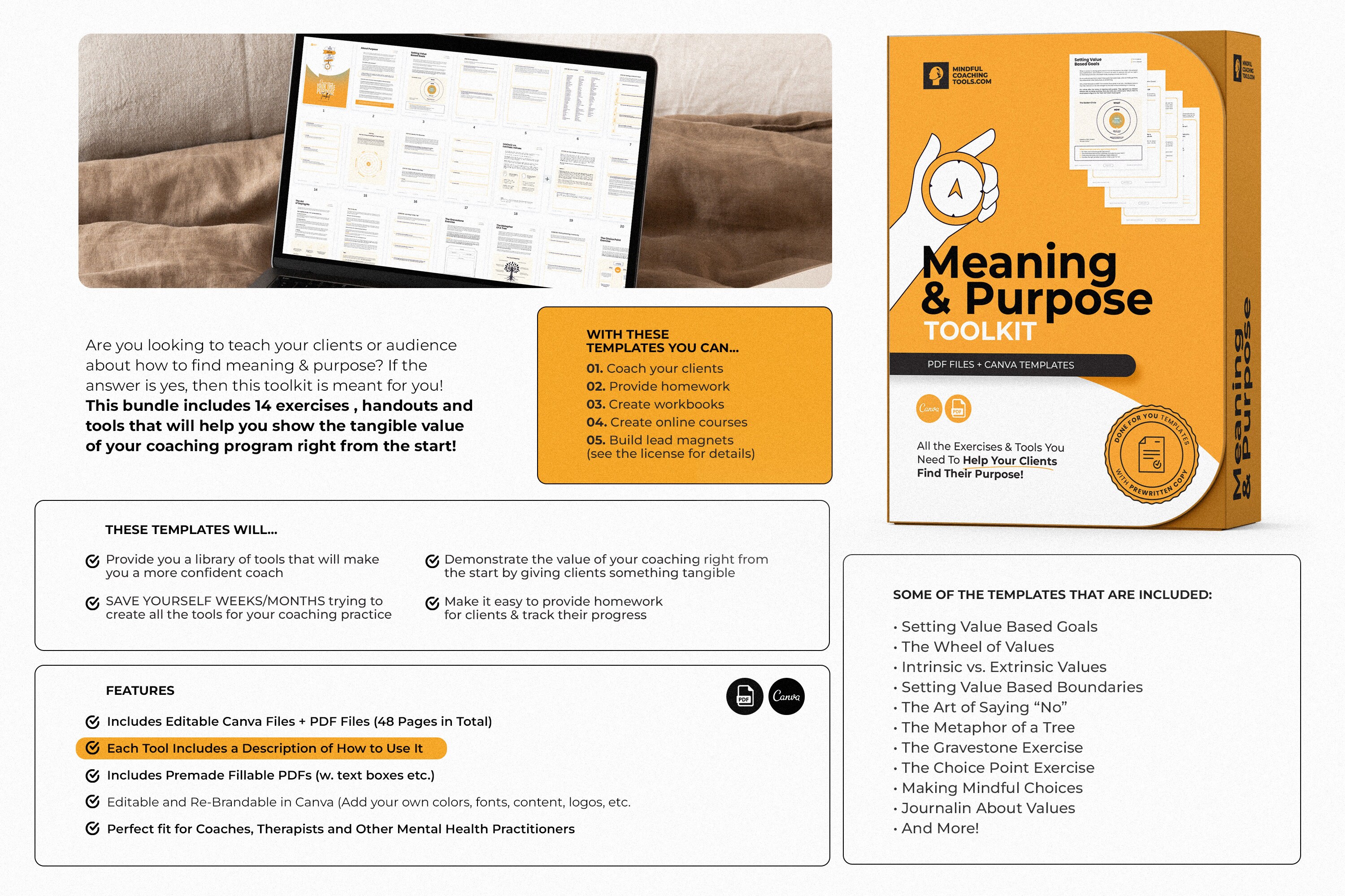 Purpose and Meaning Toolkit / Editable Coaching Tools and Exercises ...