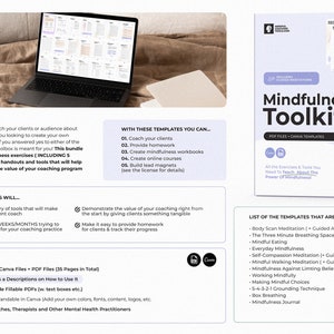 Mindfulness Worksheet Bundle - Editable Coaching Tools and Exercises ...