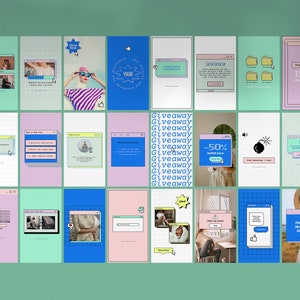 Retro Computer Instagram Templates / CANVA Social Media Templates ...