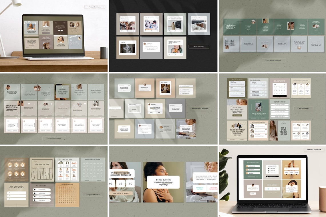 660 Elegant Coaching Social Media Kit / Coaching Instagram Square ...