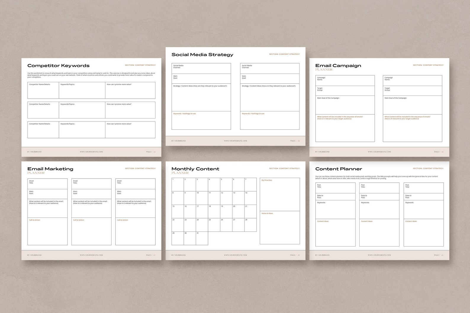 Interactive Marketing Workbook / Brandable Marketing Strategy - Etsy