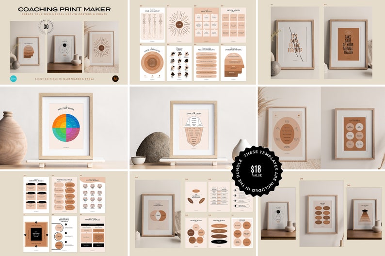Ultimate Coaching Bundle for CANVA / Therapy Worksheet - Etsy